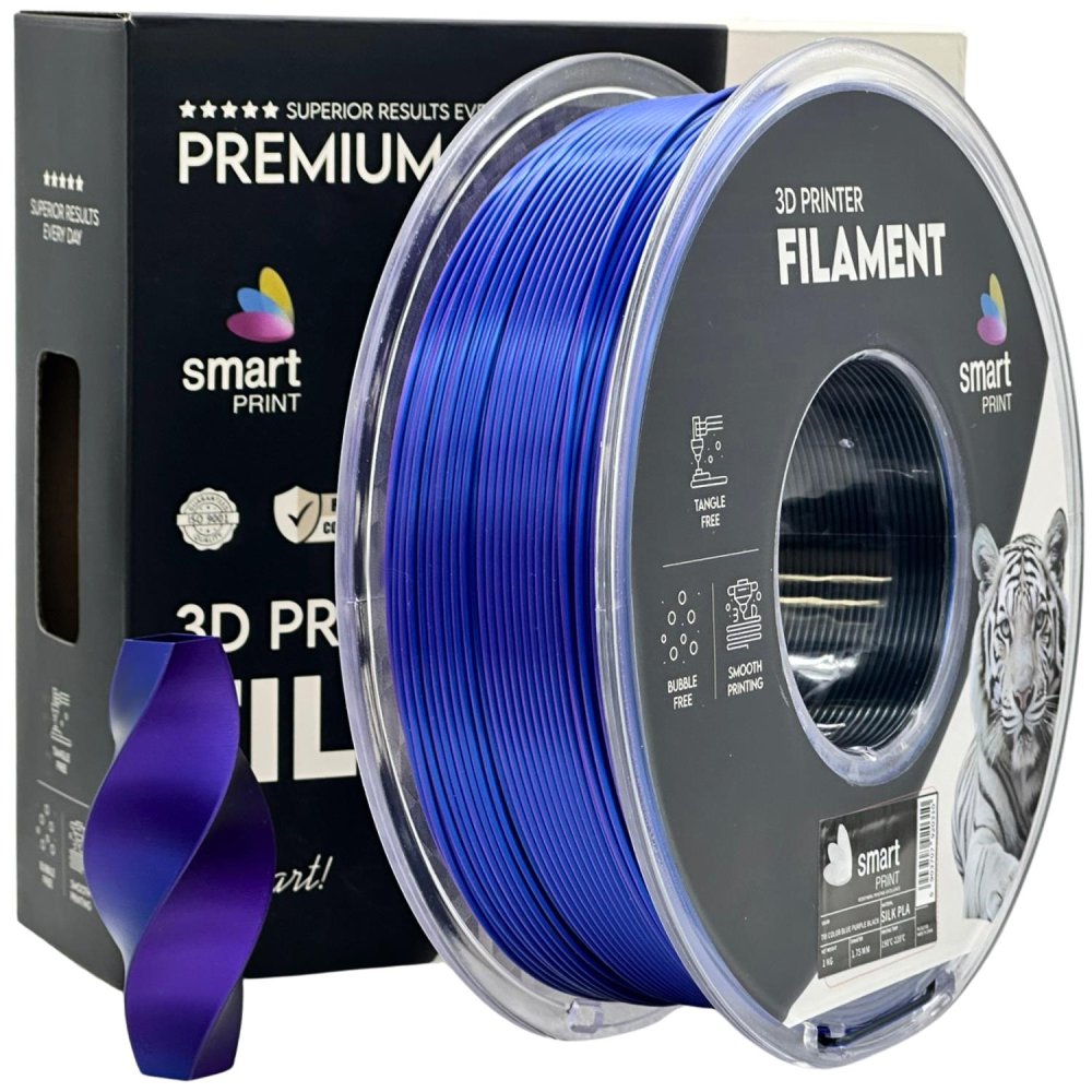 Silk PLA Tri Color blue purple black | Smart Print - Sharplayers